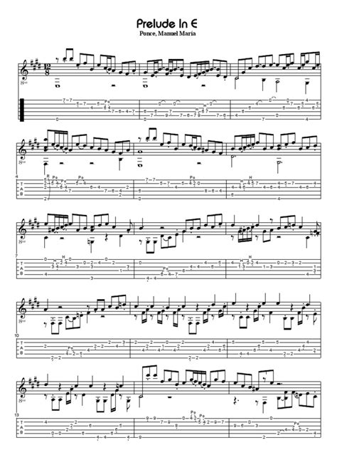 Ponce Prelude In E Sheetmusictradecom Pdf