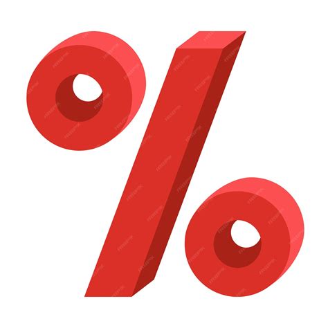 Premium Vector A Red Percentage Symbol On A White Background