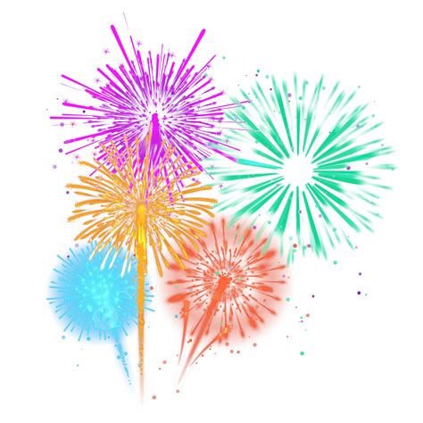 Rainbow Colored Fireworks Png Vector Psd And Clipart With