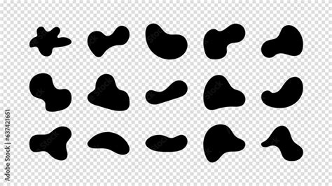 Liquid Shapes Round Abstract Elements Simple Blotch Water Forms Abstract Organic Black Fluid