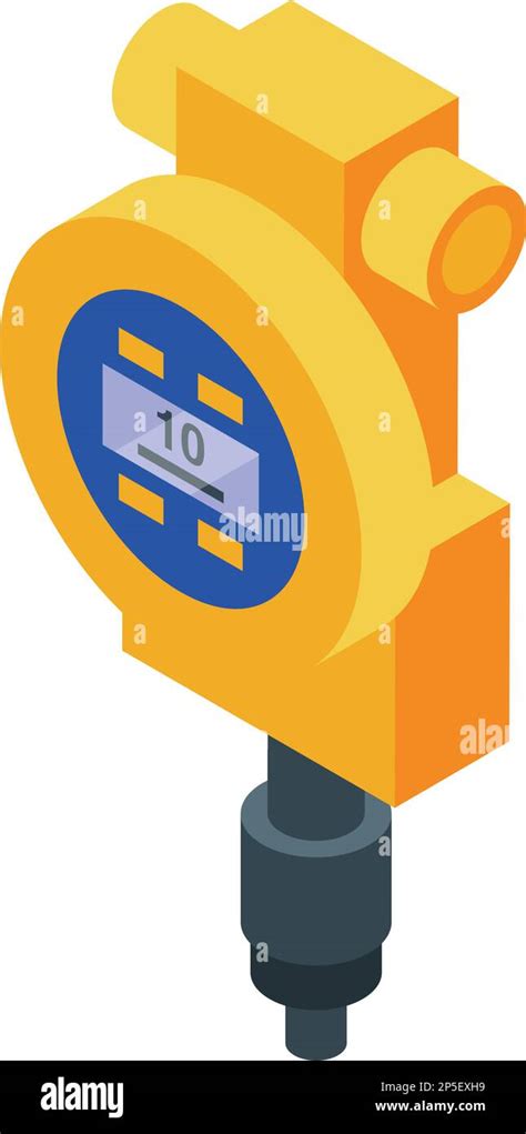Pipe Gas Detector Icon Isometric Vector Meter Instrument Monitor Leak