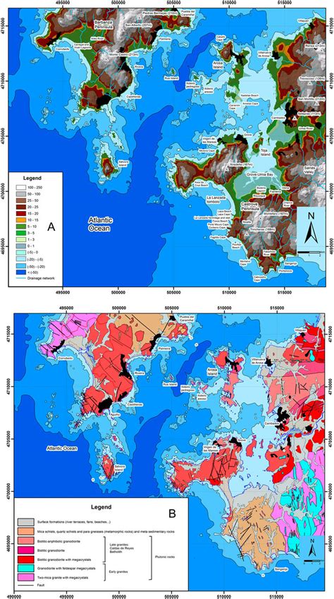A Physiographic Map Showing The Topography Of The Study Area B