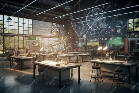 Premium Photo High School Physics Lab With Students Conducting E 00354 00