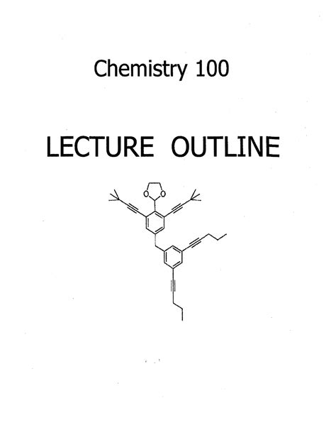 Unit Lecture Outline CHEM Studocu