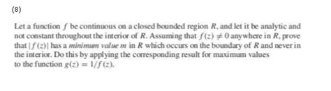 solved let a function f be continuous on a closed bounded