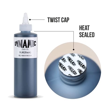 Dynamic Ink Black 8oz Justat Tattoo Supplies