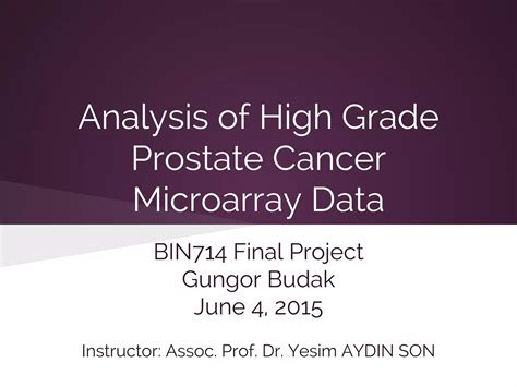 Analysis Of High Grade Prostate Cancer Microarray Data Pdf
