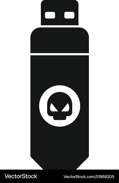Usb Flash Drive Showing Skull Icon Representing Vector Image