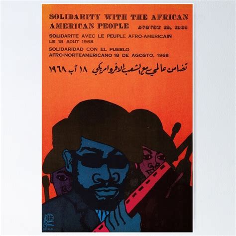 Solidarity With The African American People 1968 Poster For Sale By