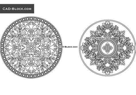 Rosette Cad Blocks 2d Autocad Drawings In Plan Elevation Dimensions