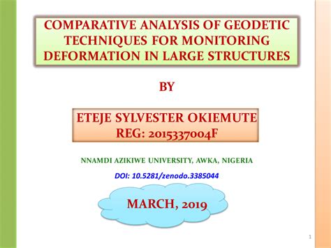 Pdf Comparative Analysis Of Geodetic Techniques For Monitoring Deformation In Large Structures