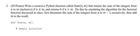 Solved 2 20 Points Write A Recursive Python Function