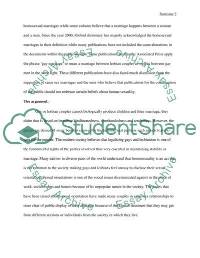 Same Sex Relationship Essay Example Topics And Well Written Essays