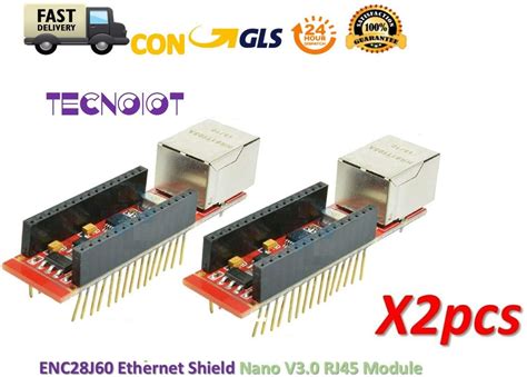 2pcs Enc28j60 Ethernet Shield Hr911105a Shield Rj45 Webserver Module