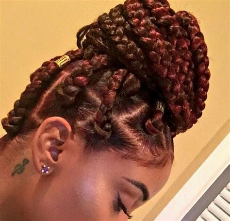 Box Braid Hairstyles In A Bun
