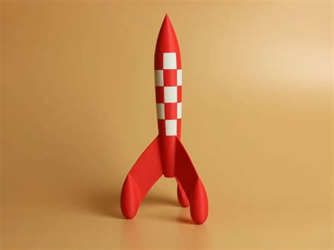 Tin Tin Rocket Free 3d Print Model Makerworld