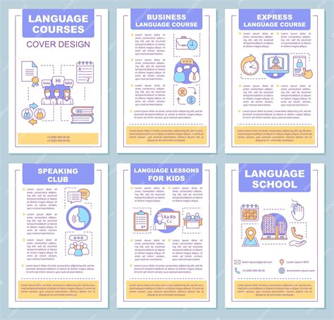 Premium Vector Foreign Language School Brochure Template Flyer
