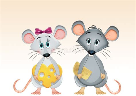 Illustration Of Couple Of Mice Stock Illustration Illustration Of Female Mice 258799579