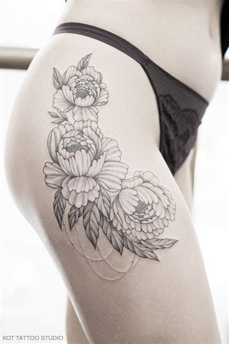 Тату пионы Тату для девушек 100 татуировок и эскизов на нашем сайте заходи Flower Tattoo