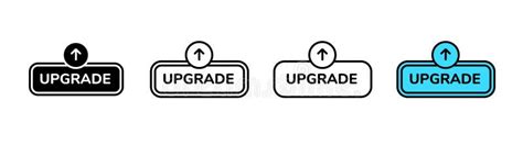Four Upgrade Button Designs With Arrow Icons In Different Color