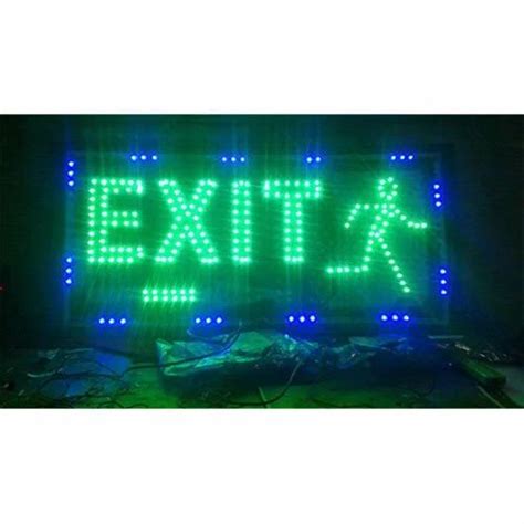 Green LED Exit Sign Board Input Voltage V Shape Rectangle At Piece In Ghaziabad