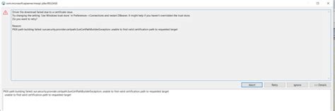 Dbeaver Error Message Driver File Download Failed Due To A