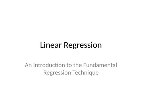 Linear Regression Presentation Pptxhfakhk Ppt