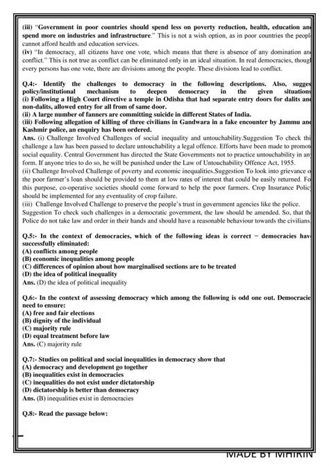 Cbse Class 10 Civics Notes Notes Learnpick India