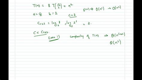 Master Theorem To Solve Recurrence Relation Examples Youtube