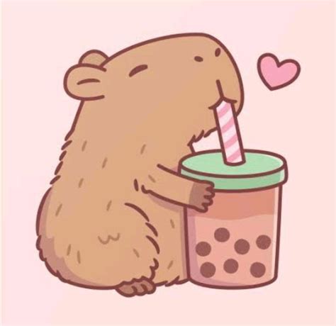 Capibara Tomando Tapioca Capybara Art Prints Art