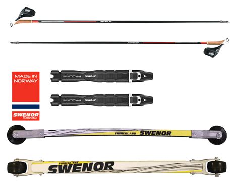 Swenor Fibreglass Classic Rollerski Package With Prolink Bindings