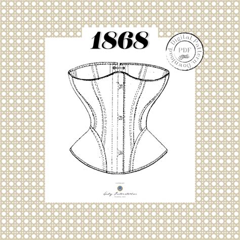 1868 Corset Pdf Pattern Digital Reproduction L H Foy Patent Waist 23 Inch 58 4cm Bust 35