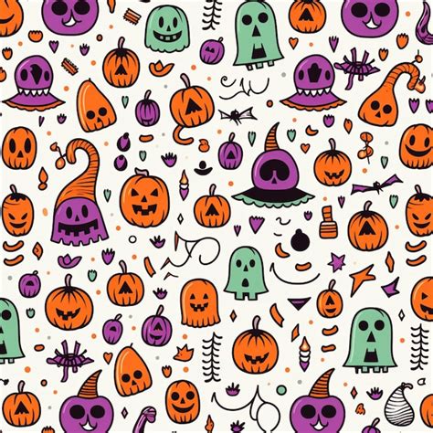 Premium Ai Image Halloween Spooky Pattern Design
