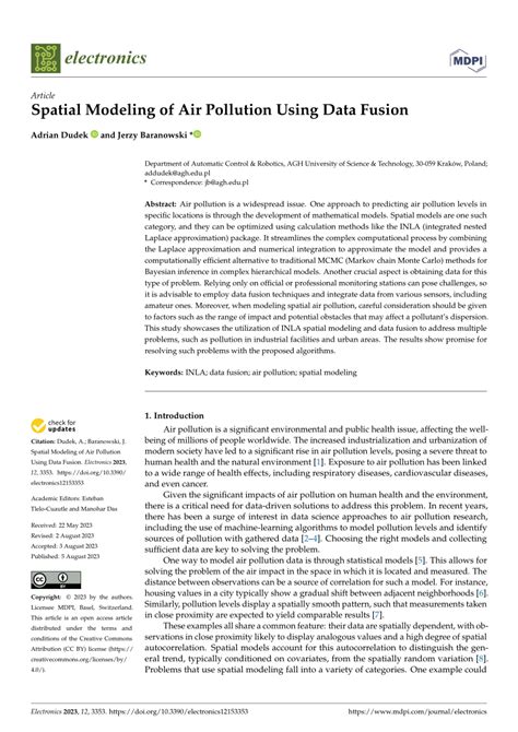 Pdf Spatial Modeling Of Air Pollution Using Data Fusion
