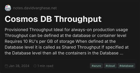 Cosmos Db Throughput