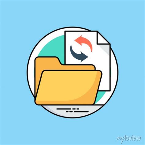 Paper With Synchronization Arrows And A Folder Aside Notifying Posters