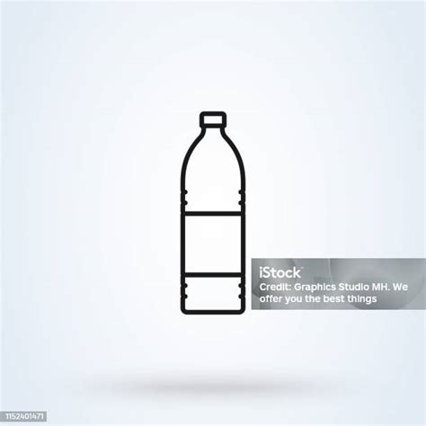 병 간단한 기호입니다 라인 아트 플랫 스타일입니다 벡터 일러스트 레이 션 아이콘 흰색 배경에 고립 0명에 대한 스톡 벡터 아트