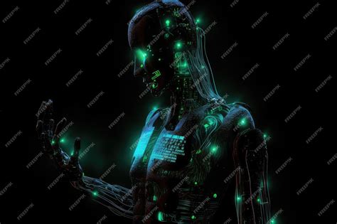 Premium Photo Futuristic Web Tech Human Matrix Robot Concept For Digital Database