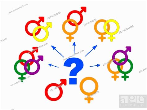 Concept Of Choice Or Gender Symbol Confusion Choosing Between Genders With Rainbow Arrows