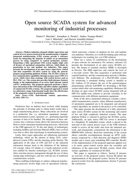 Pdf Open Source Scada System For Advanced Monitoring Of Industrial