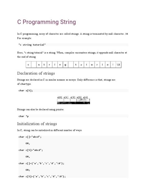 C Programming String Pdf String Computer Science Pointer Computer Programming