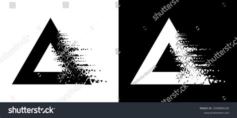 Triangles Glitch Halftone Texture Black Shape Stock Vector Royalty