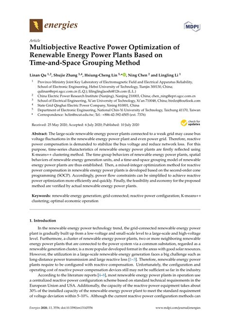 pdf multiobjective reactive power optimization of renewable energy