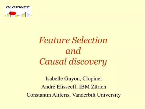 Ppt Feature Selection And Causal Discovery Powerpoint Presentation