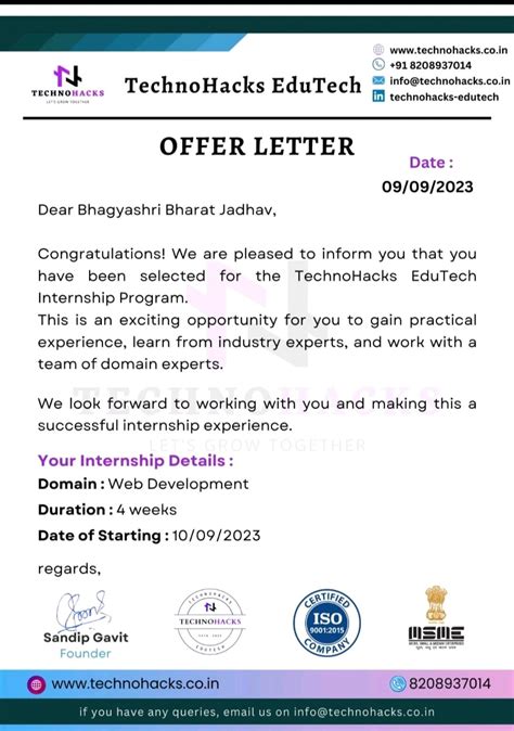 Bhagyshri Jadhav On Linkedin Intern Technohacksedutech Webdevelopment