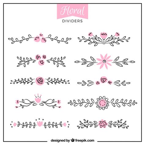 Floral Divider Vector At Collection Of Floral Divider