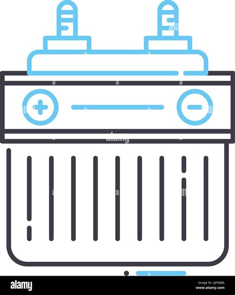 Auto Battery Line Icon Outline Symbol Vector Illustration Concept Sign Stock Vector Image
