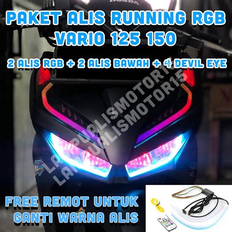 Jual Lampu Alis Rgb Running Vario Lampu Alis Bonus Devil Eye Tidak Berbintik Lampu