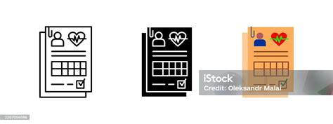 의료 기록 아이콘입니다 환자 건강 보고서 벡터 그림 진단 및 검진 내역을 위한 병원 문서 및 보험 파일 기호입니다 의료 서류 의료 차트 및 양식 개념 아이콘에 대한 스톡