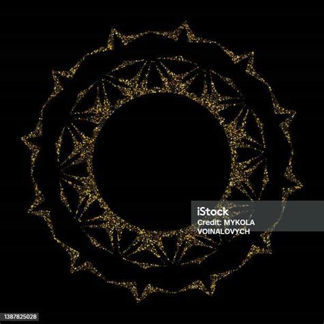검은 색 배경에 프레임의 형태로 장식 골드 원 디자인 요소 검은색에 대한 스톡 벡터 아트 및 기타 이미지 검은색 금색 기하 도형 Istock